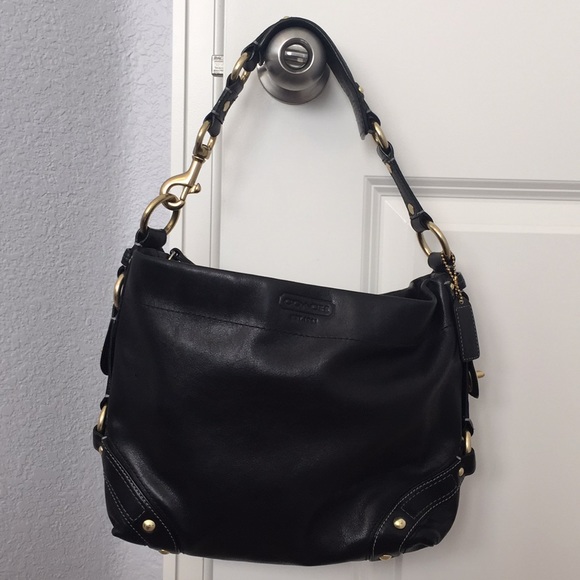 Coach | Accessories | Coach Black Leather Purse With Gold Hardware ...